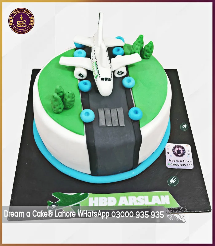 Aero Plane Themed Fondant Cake in Lahore - Dream a Cake