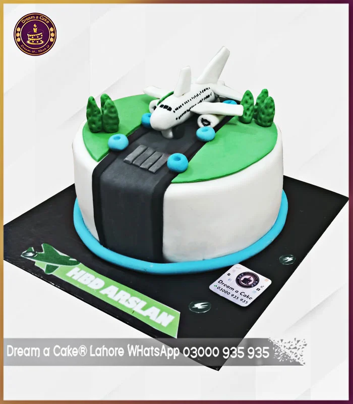 Aero Plane Themed Fondant Cake in Lahore - Dream a Cake