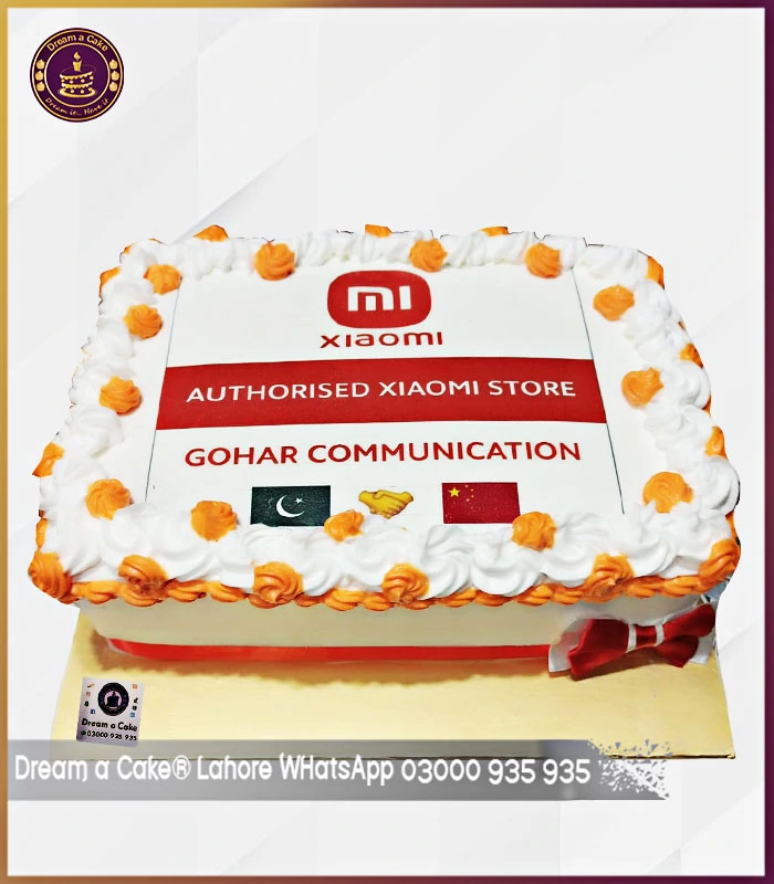 MI Mobile Logo Corporate Picture Cake in Lahore - Dream a Cake