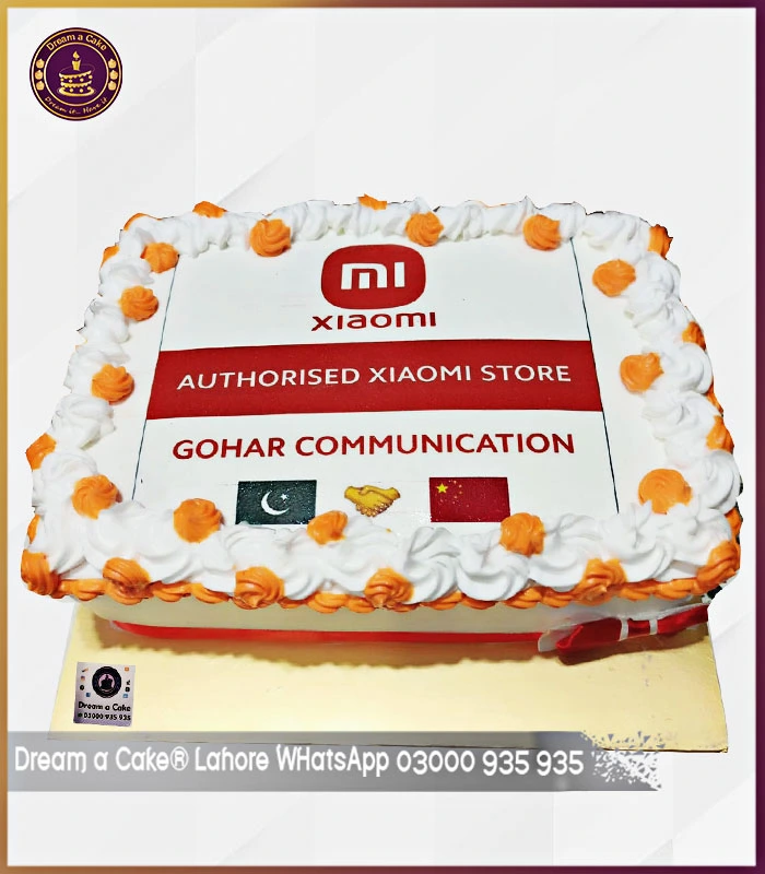 MI Mobile Logo Corporate Picture Cake in Lahore - Dream a Cake