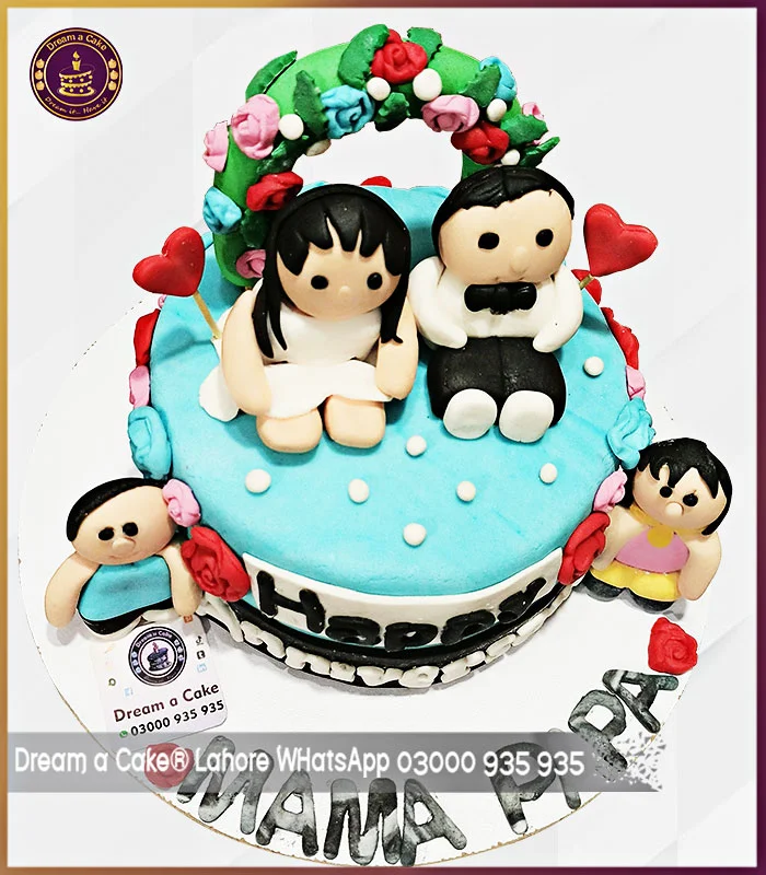 Parents Anniversary Fondant Cake in Lahore - Dream a Cake