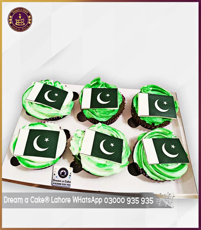 Taste of Nation Pakistani Flag Cupcakes in Lahore - Dream a Cake