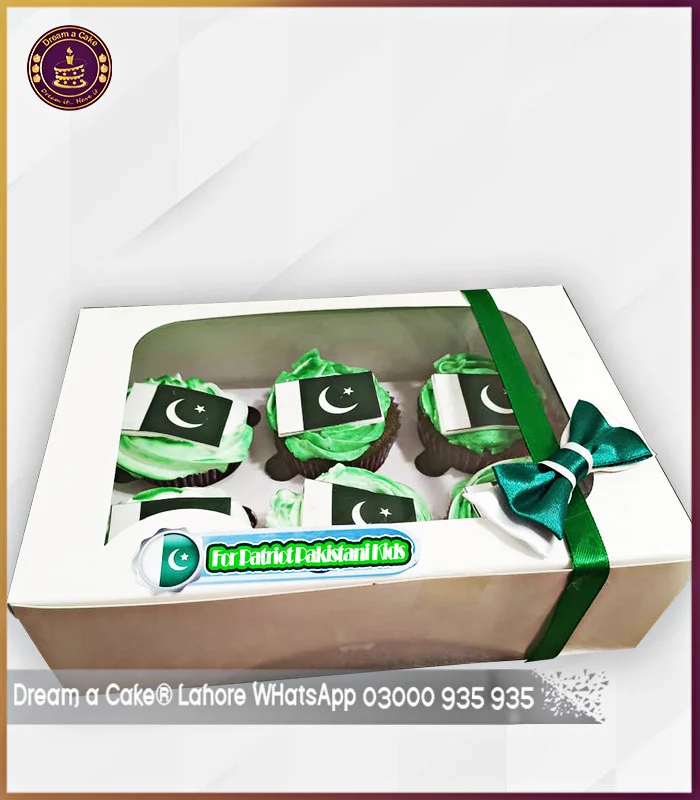 Taste of Nation Pakistani Flag Cupcakes in Lahore - Dream a Cake